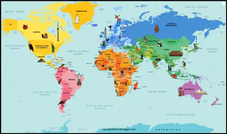 World Map for Kids Printable, Interactive, and Blank