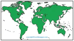 Political World Map Outline, Printable PDF in Black & White