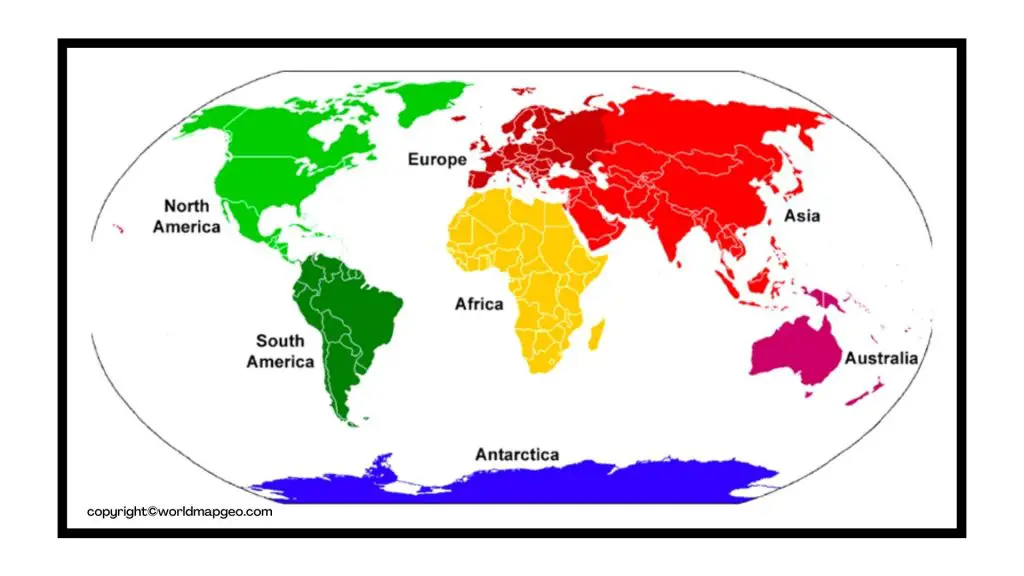 World Map Labeled Simple, Printable with Countries & Oceans