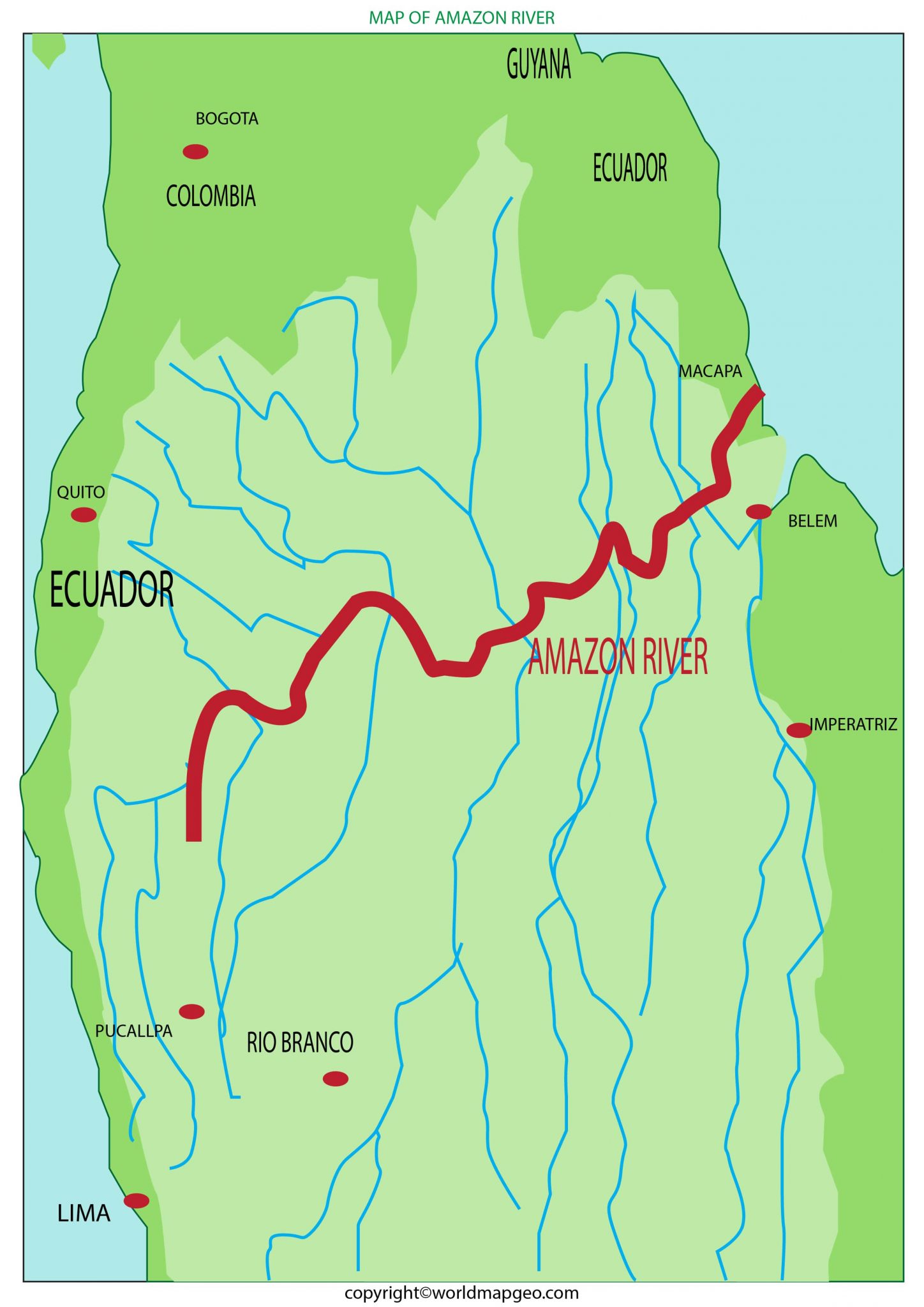 Where is Amazon River Map located on Map [Labeled]