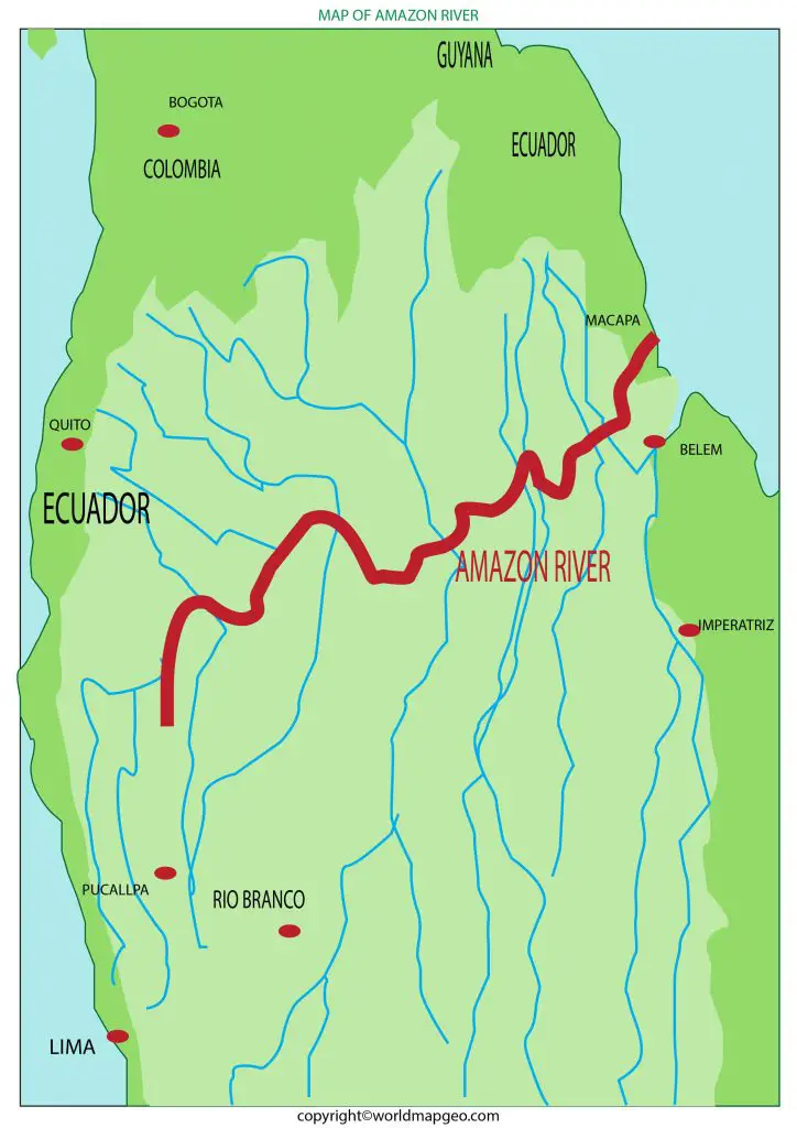 Where is Amazon River Map located on Map [Labeled]