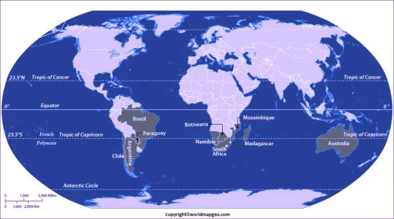 Tropic of Capricorn Map on the World Images along PDF