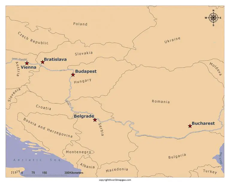 Danube River Map [Map of Danube River] in PDF