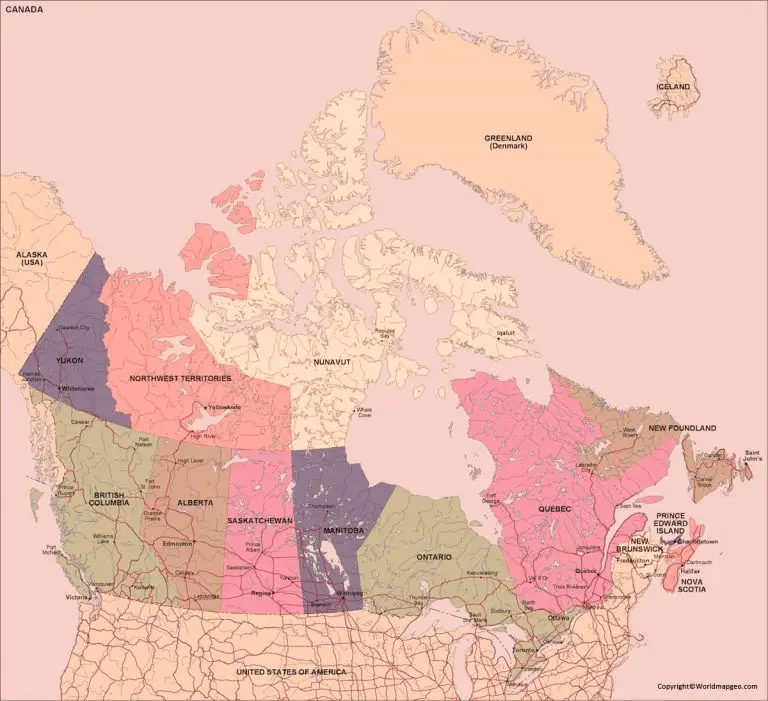 Canada Political Map with USA [Canadian Political Map]