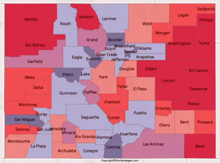 Colorado Political Map by County [Colorado Demographics Map]