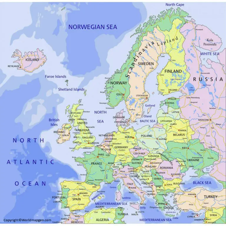 Europe Political Map with Countries [European Political Map]