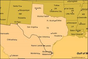 Texas Political Map By County [Mapa Político De Texas]