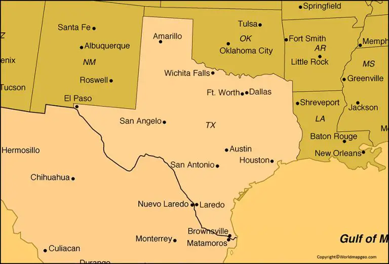 Texas Political Map By County [Mapa Político De Texas]