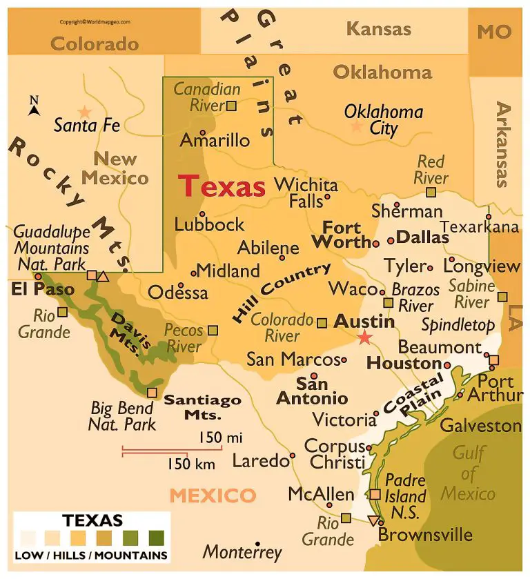 Texas Political Map By County [Mapa Político De Texas]