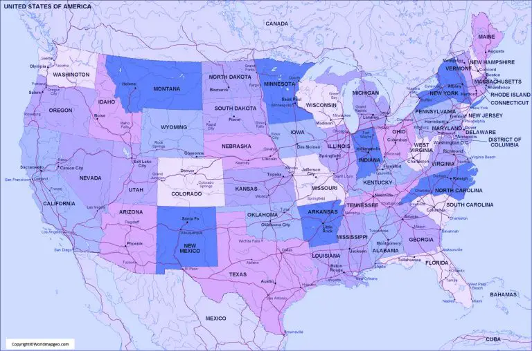 US Political Map | Printable Political Map of US (PDF)