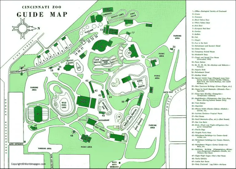 Cincinnati Zoo Map | Cincinnati Zoo Parking Map Pdf