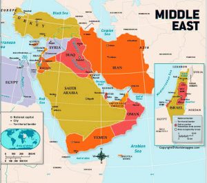 Middle East Political Map [Middle East Countries Political]