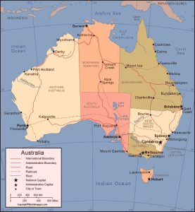 Australia Map with States Labeled
