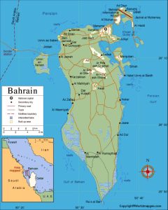 Bahrain Map With States Labeled