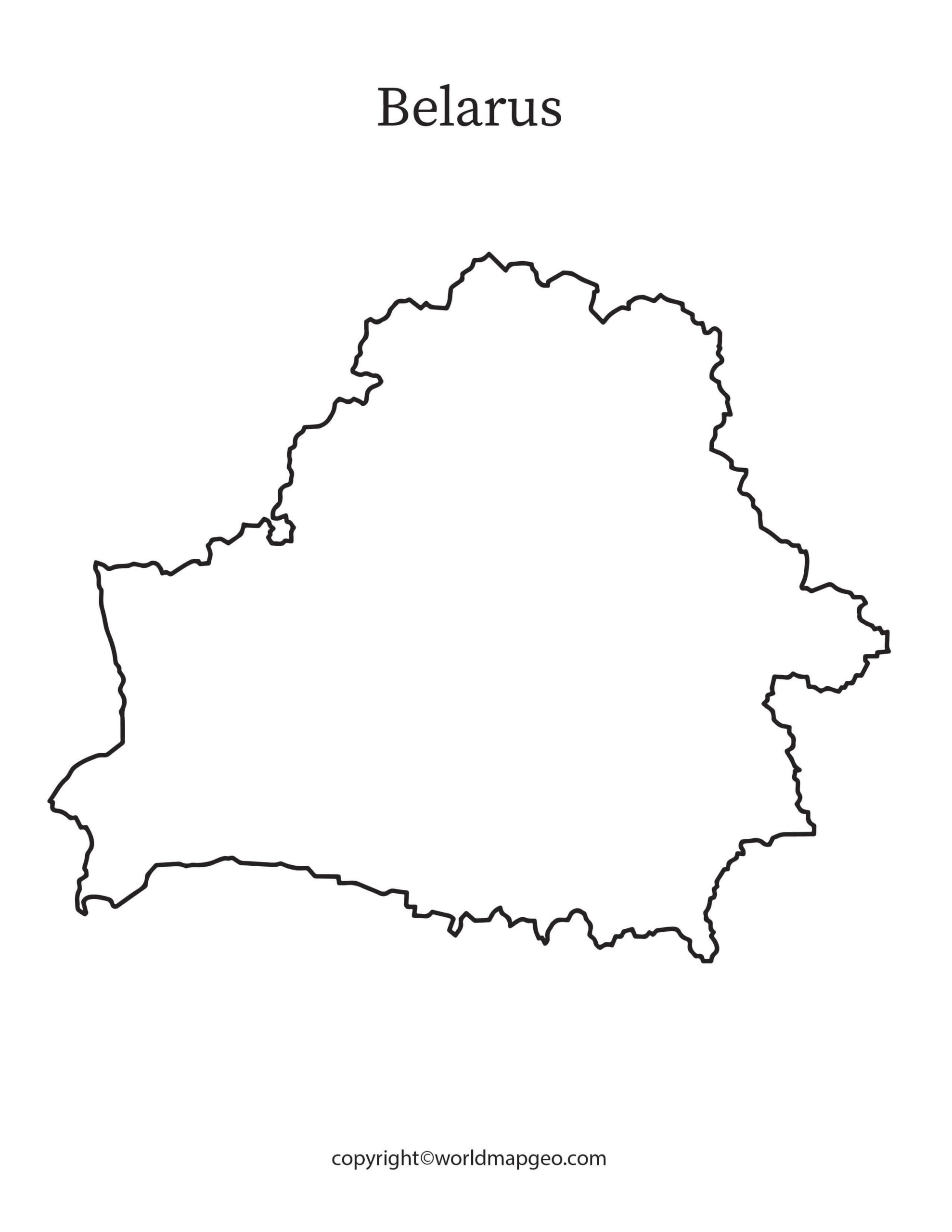 Labeled Belarus Map with States Capital and Cities
