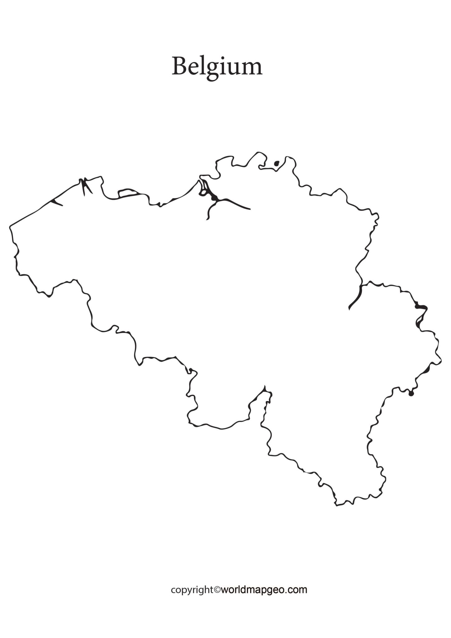 Labeled Belgium Map with States, Capital and Cities