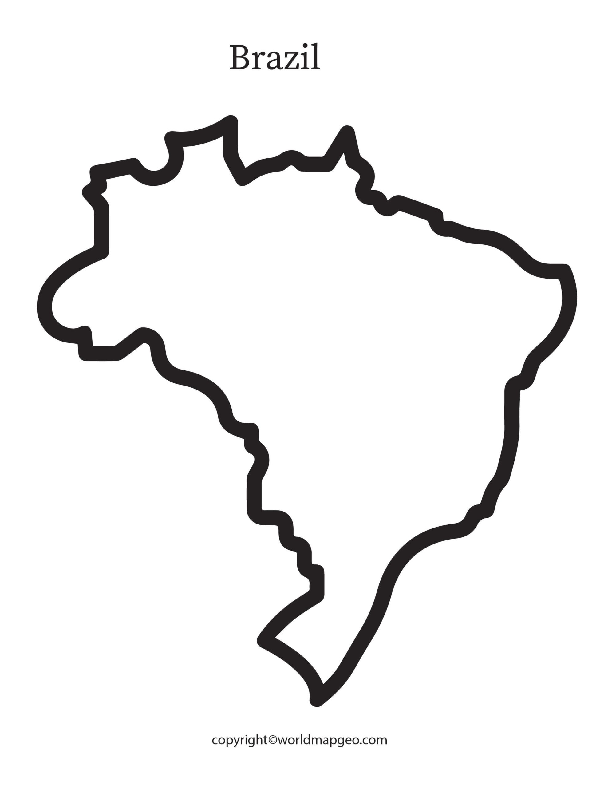 Labeled Brazil Map with States, Capital and Cities