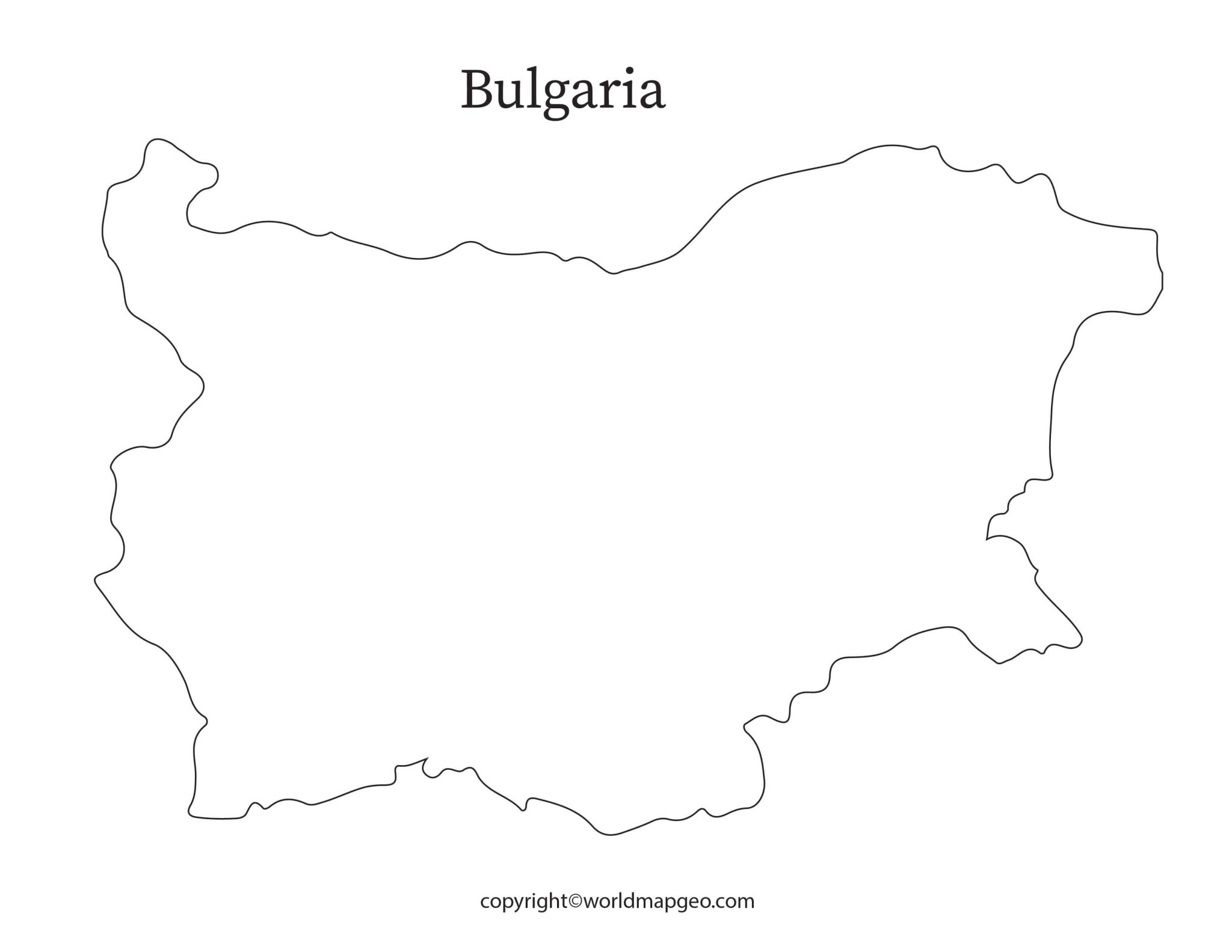 Labeled Bulgaria Map with States Capital and Cities