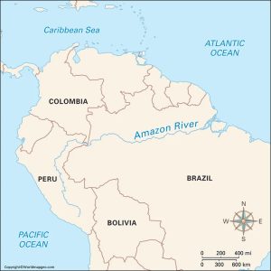 Where is Amazon River Map located on Map [Labeled]