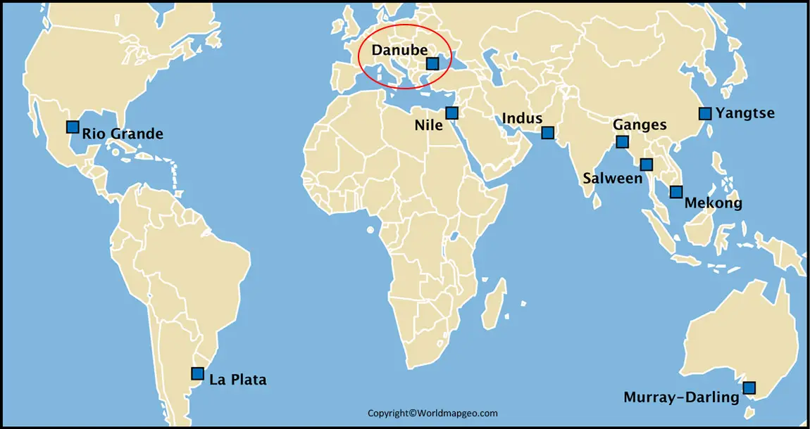 Danube River Map [Map of Danube River] in PDF
