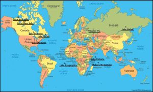 Lakes of The World Map Labeled [Rivers & Lakes of World Map]
