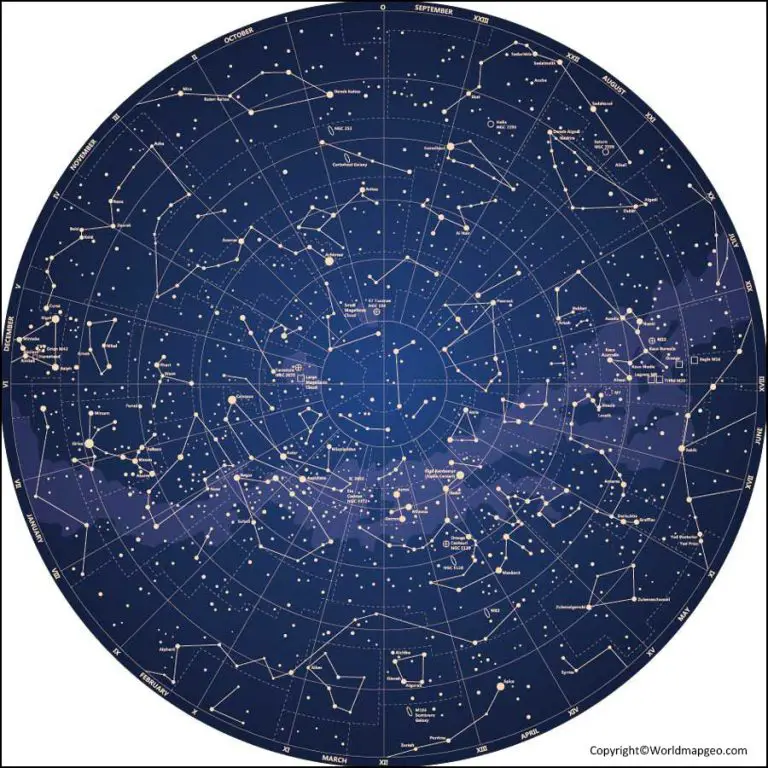 Constellation Map Printable in Northern Hemisphere