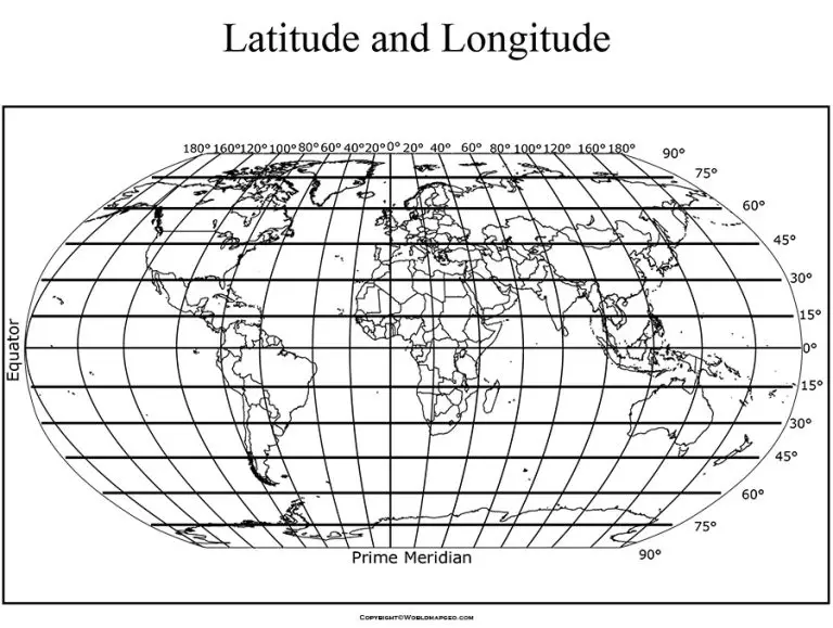 Latitude and Longitude Map Interactive in Full-Size PDF