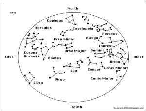 Constellation Map Printable in Northern Hemisphere