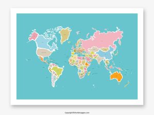 Large World Map Poster in Vintage, Authagraph & Printable