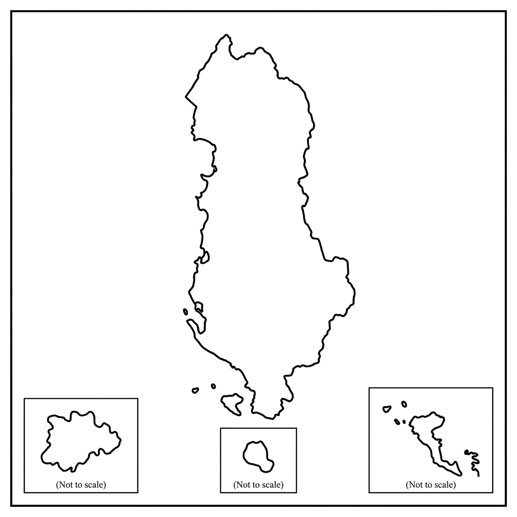 Blank Map of Albania - Albania Map Outline