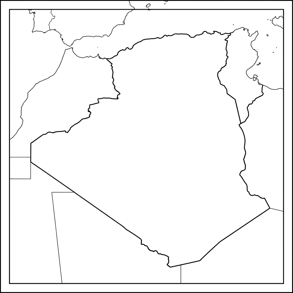 Blank Map of Algeria - Algeria Map Outline