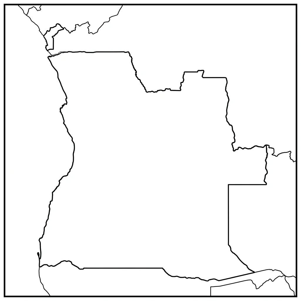 Blank Map of Angola - Printable Angola Map Outline