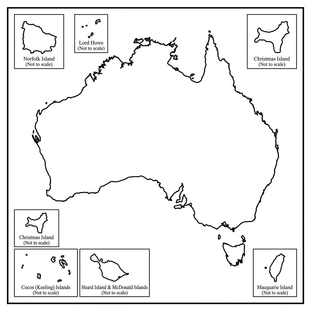 Blank Map of Australia - Australia Map Outline