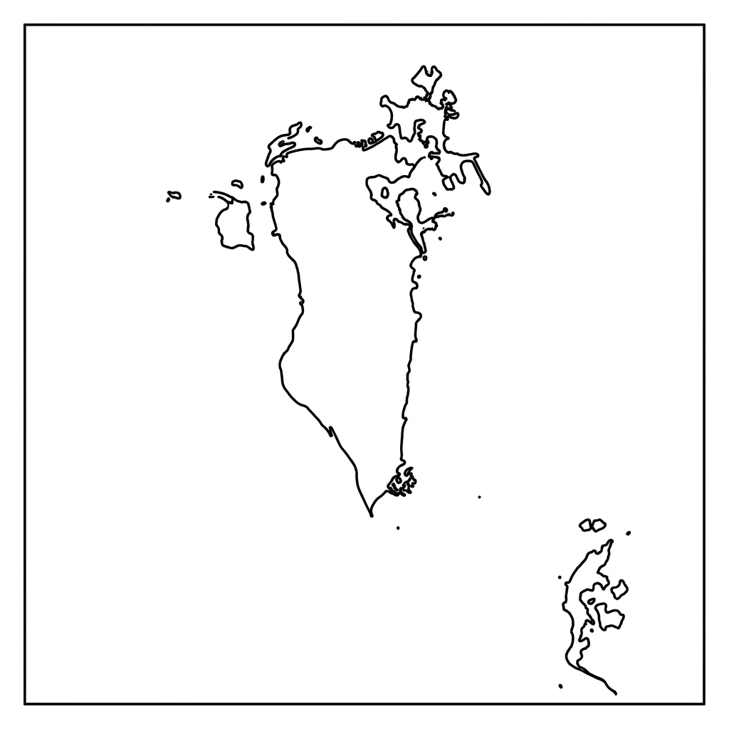 Blank Map of Bahrain - Bahrain Map Outline