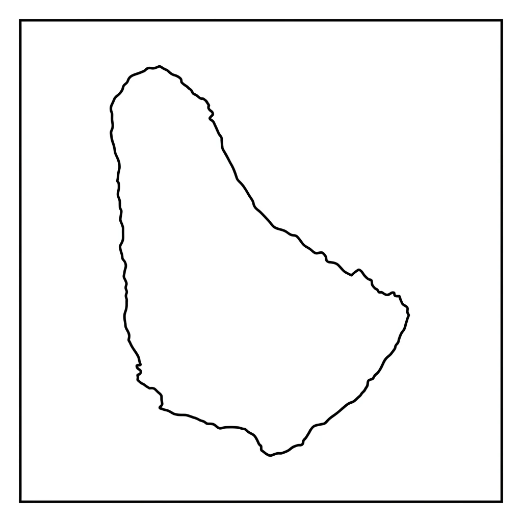 Blank Map of Barbados - Barbados Map Outline