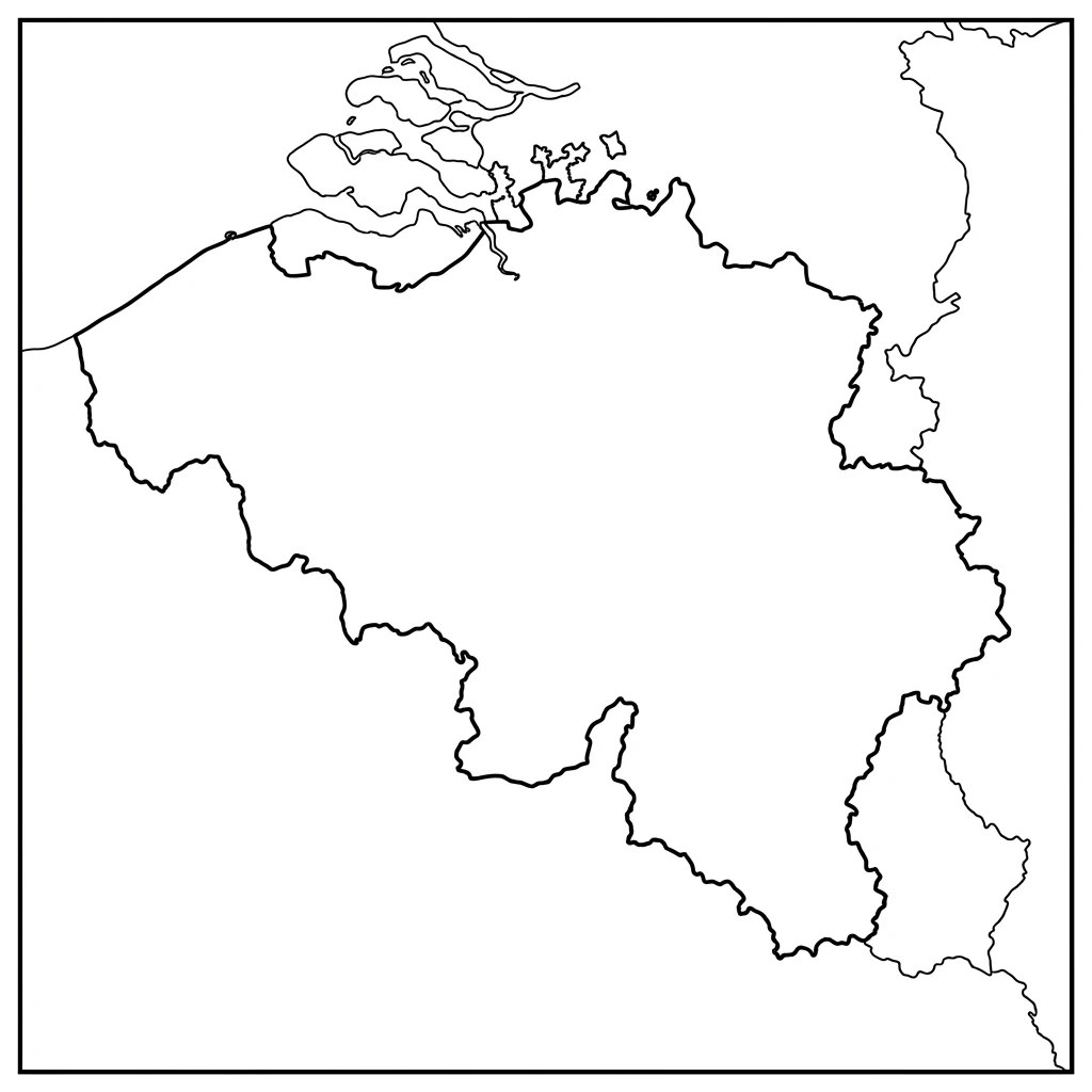 Blank Map of Belgium - Belgium Map Outline