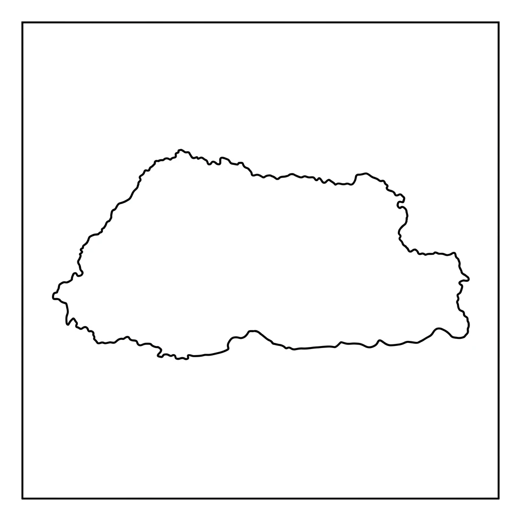 Blank Map of Bhutan - Bhutan Map Outline