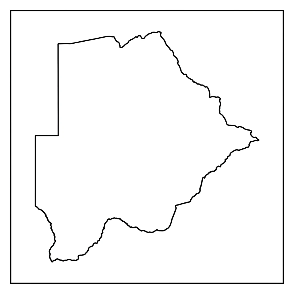 Blank Map of Botswana - Botswana Map Outline
