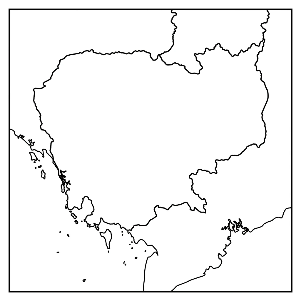 Blank Map of Cambodia - Cambodia Map Outline