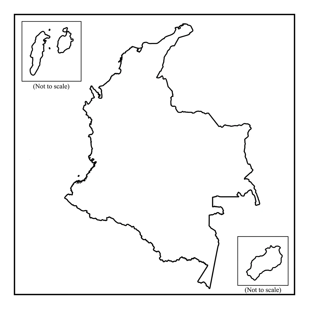 Blank Map of Colombia - Colombia Map Outline