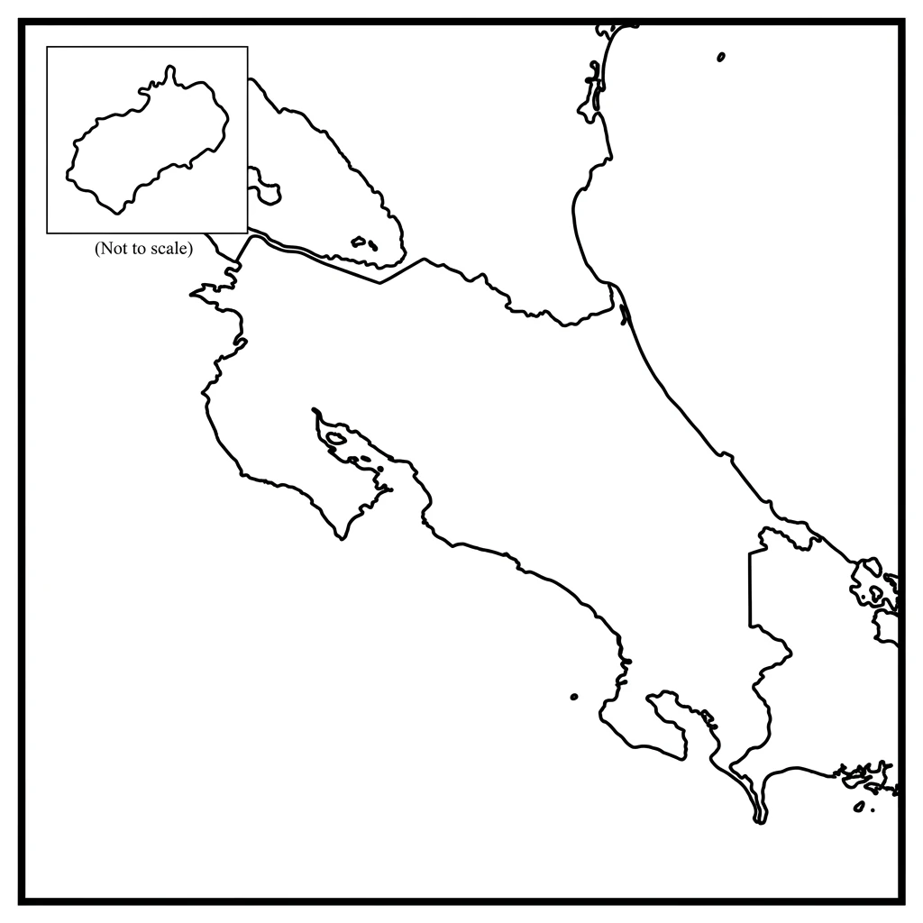Blank Map of Costa Rica - Costa Rica Map Outline