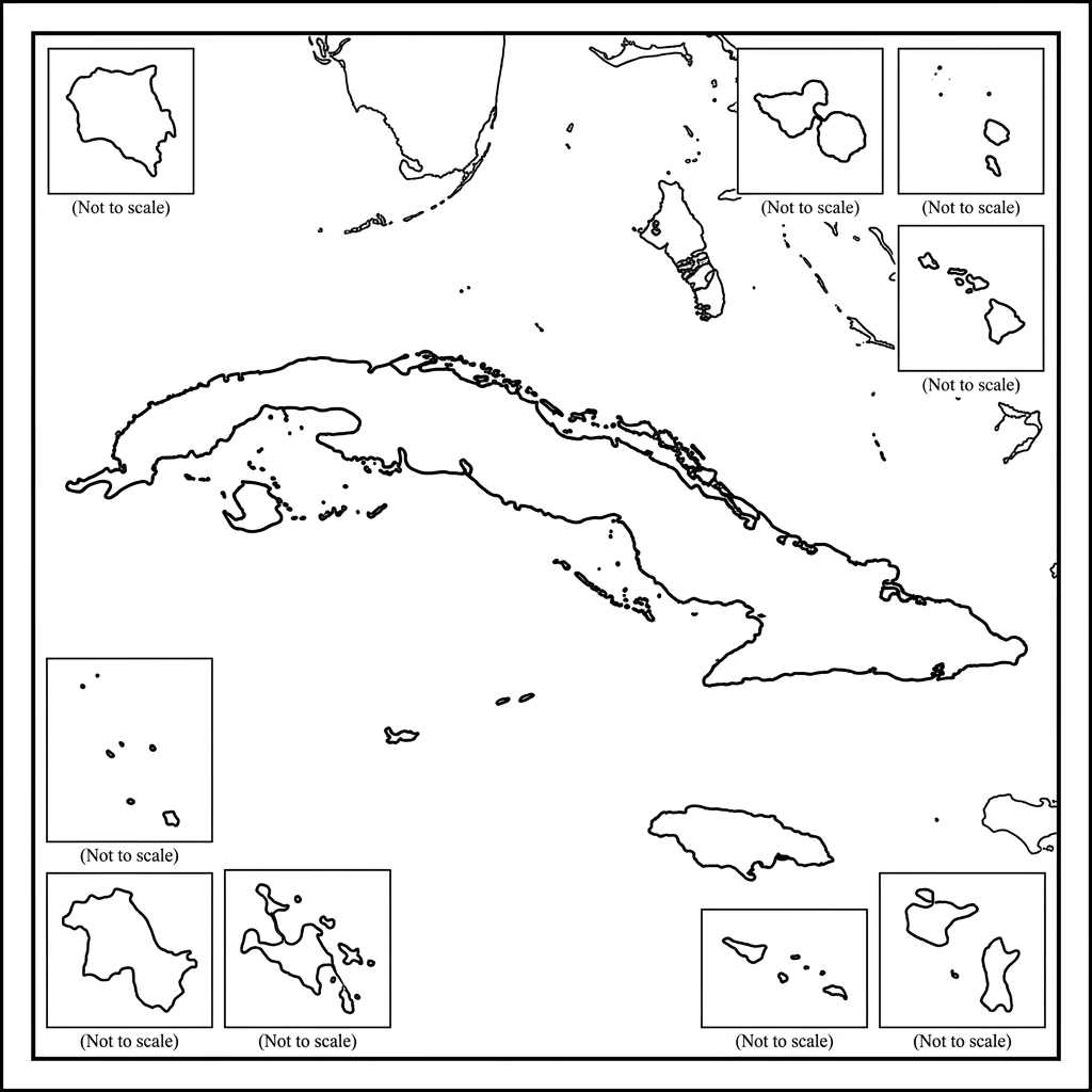 Blank Map of Cuba - Cuba Map Outline