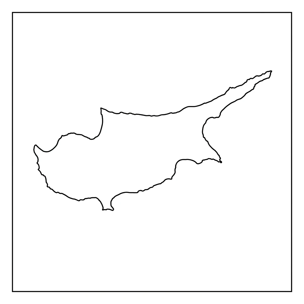 Blank Map of Cyprus - Cyprus Map Outline