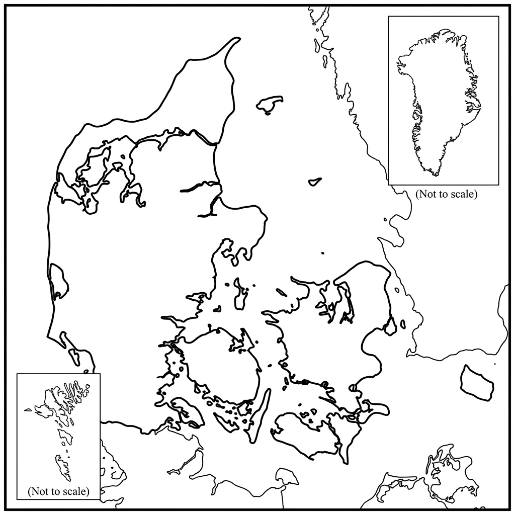 Blank Map of Denmark - Denmark Map Outline