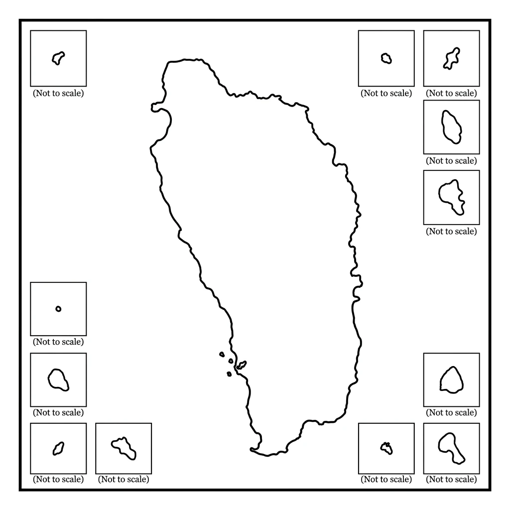 Blank Map of Dominica - Dominica Map Outline
