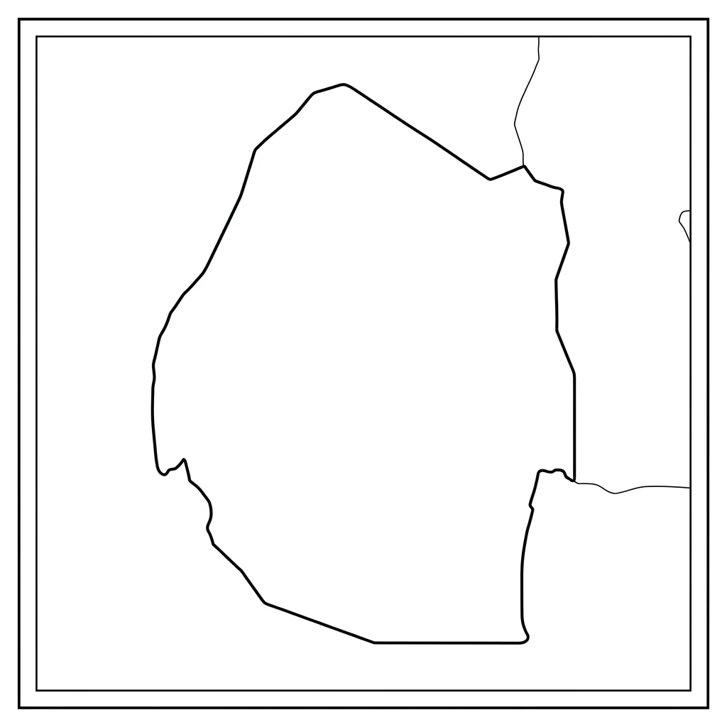 Blank Map of Eswatini - Eswatini Map Outline