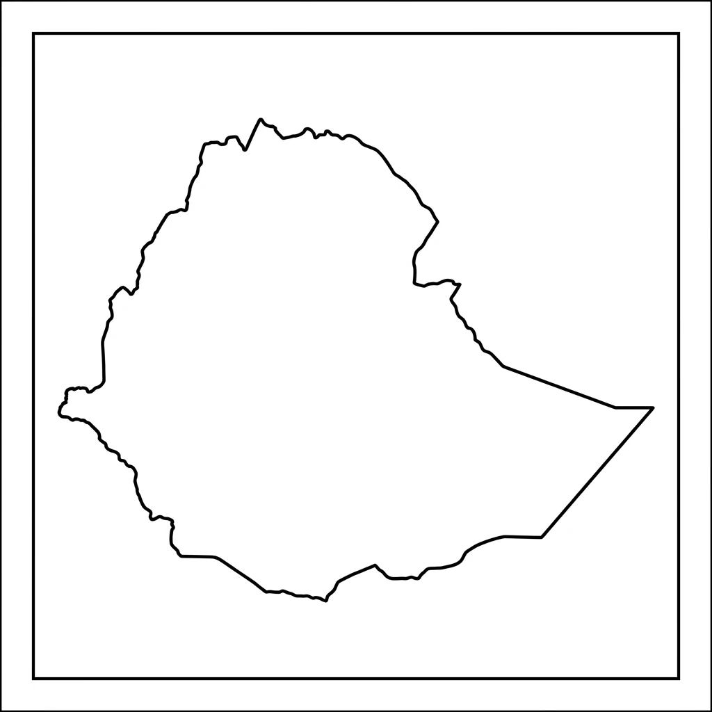 Blank Map of Ethiopia - Ethiopia Map Outline