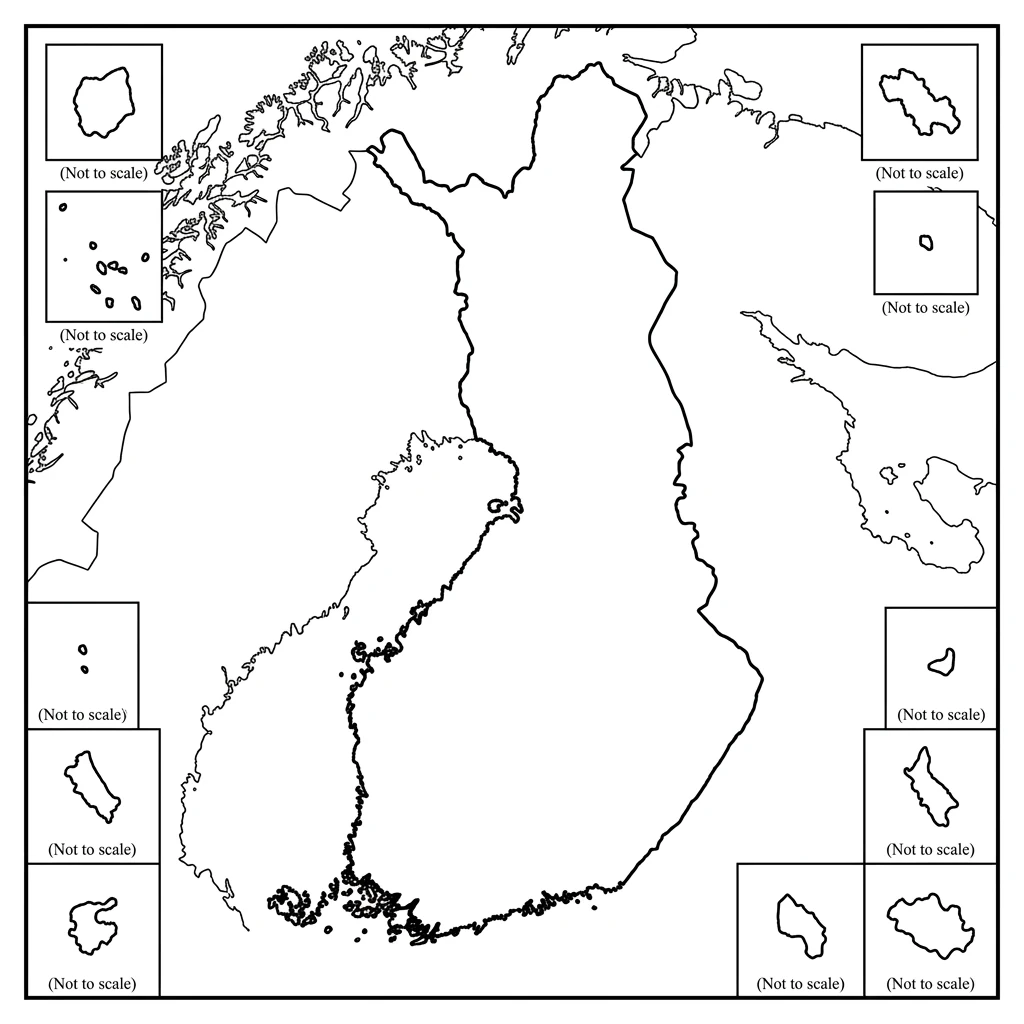 Blank Map of Finland - Finland Map Outline