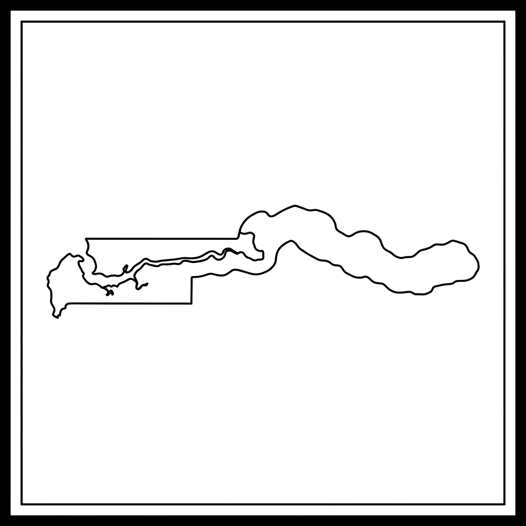 Blank Map of Gambia - Gambia Map Outline