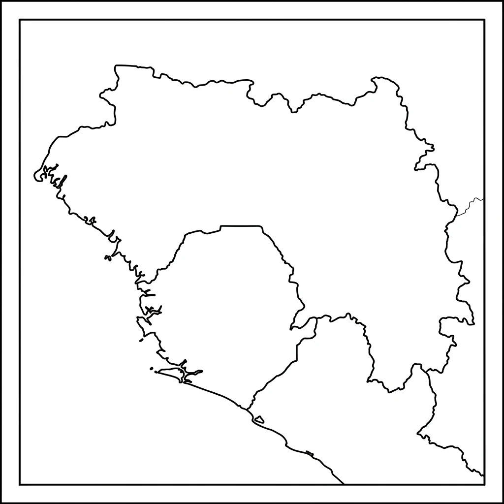 Blank Map of Guinea - Guinea Map Outline